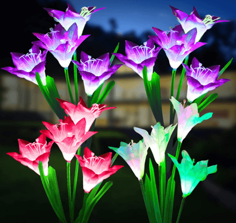 Prime Members Deal: 4-pk KOOPER Solar LED Lily Flowers Garden Lights w ...